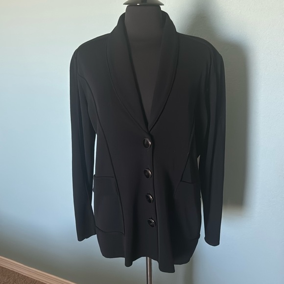 Misook | Sweaters | Misook Jacket Black Long Sleevepiping Gives It An ...